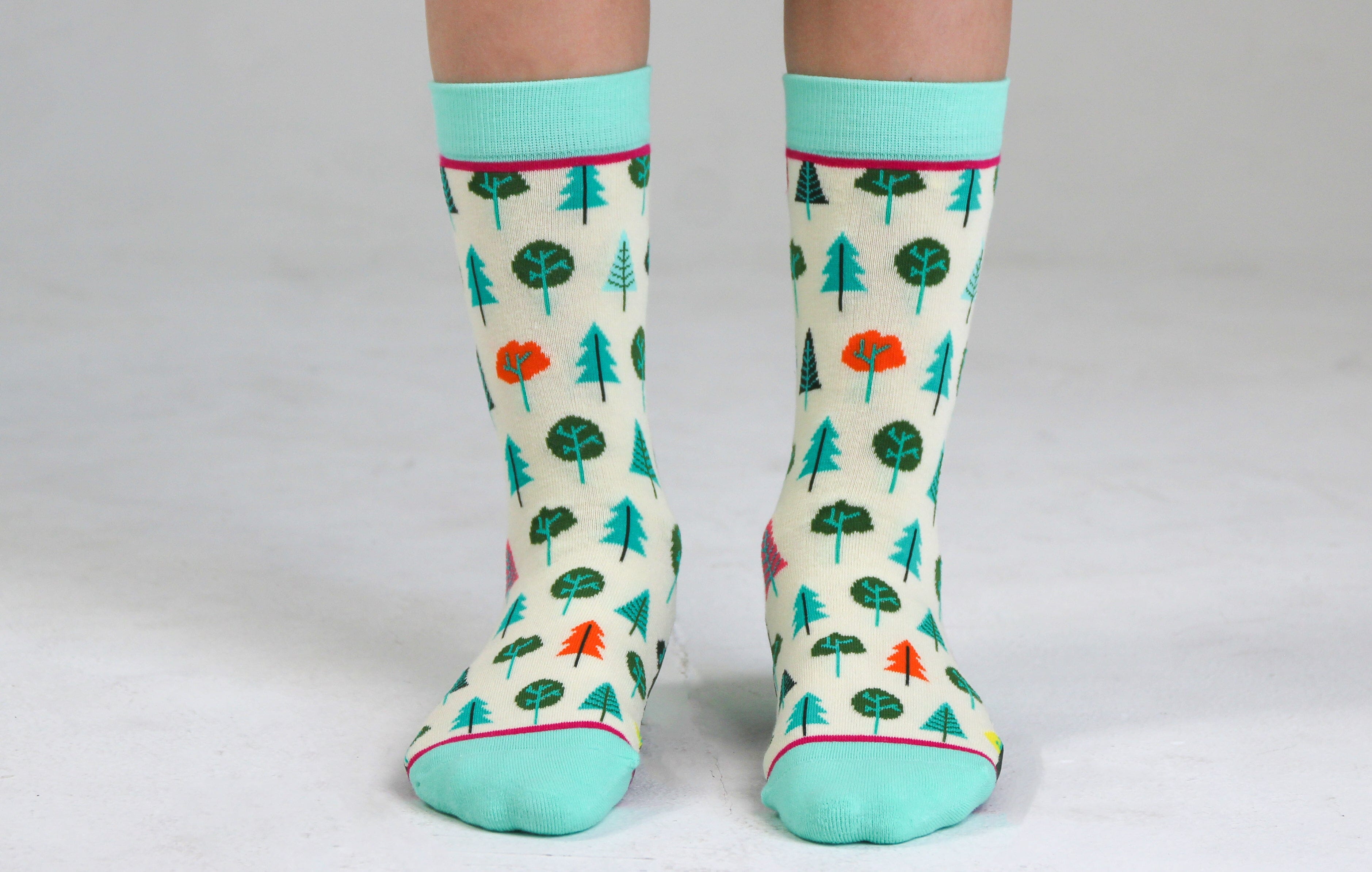 Kids' Littles Trees Crew Socks - Woven Pear